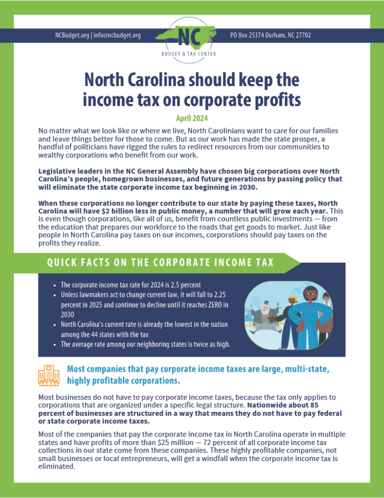 North Carolina should keep the income tax on corporate profits - NC ...